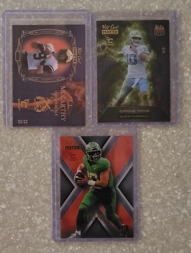 JJ MCCARTHY, BO NIX, DRAKE MAYE WILD MATTE ROOKIE CARDS NUMBERED | eBay