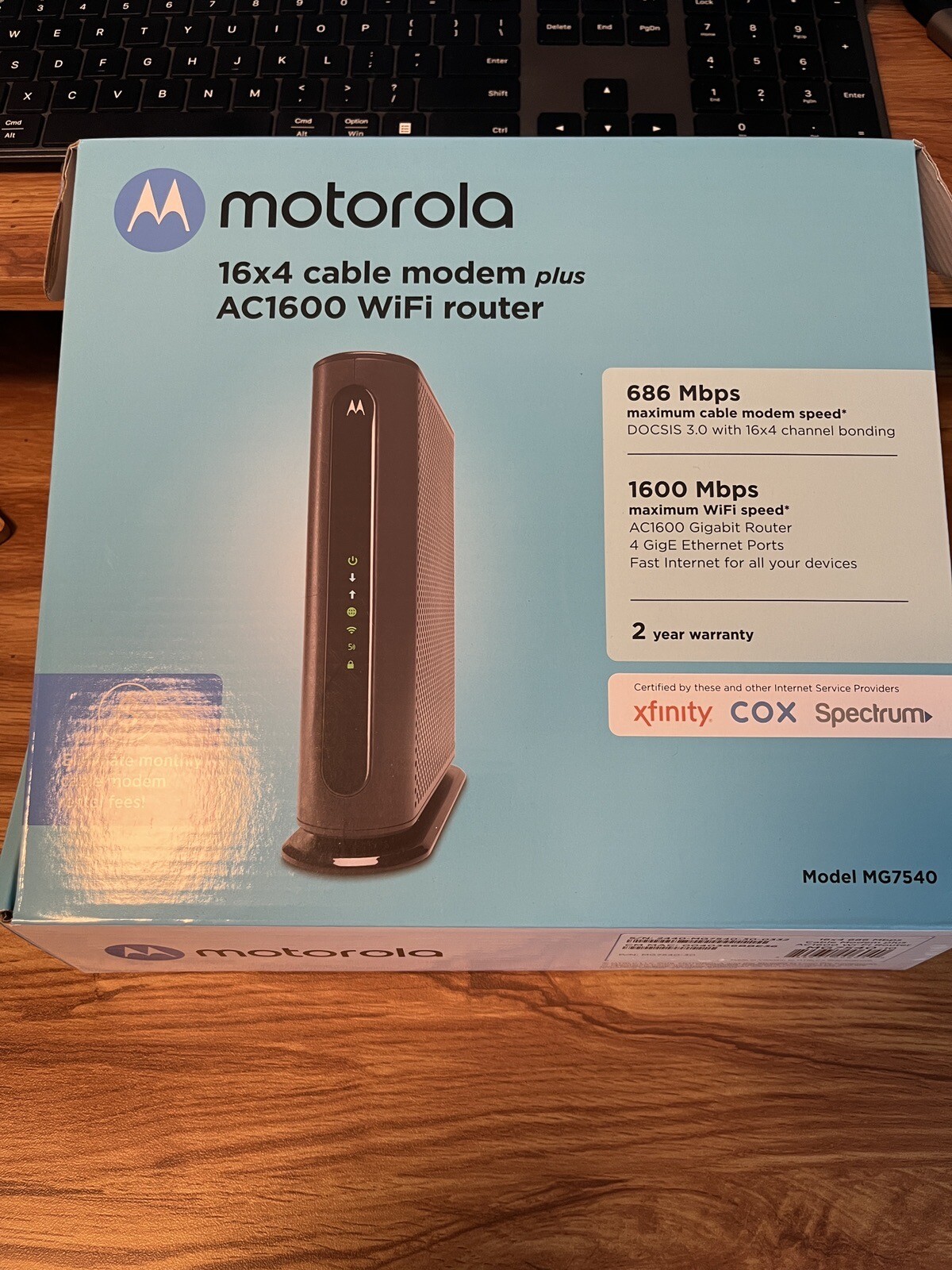 Motorola MG8702 Cable Modem + Wi-Fi Router-Black 855631006804 | eBay