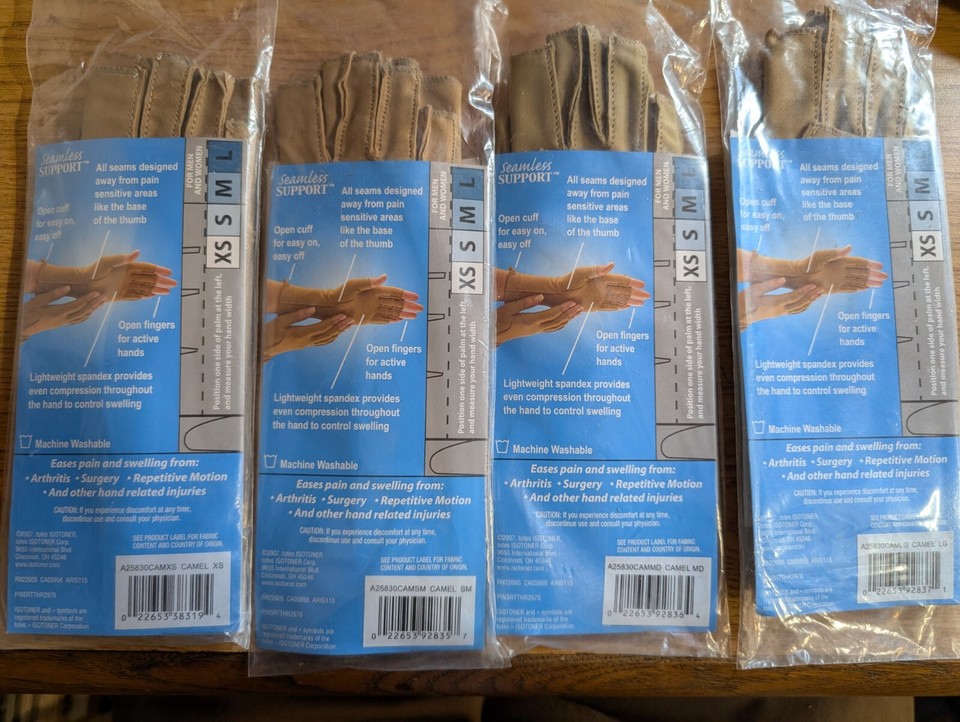 Isotoner Open Finger tip Therapeutic Compression Support Gloves | eBay