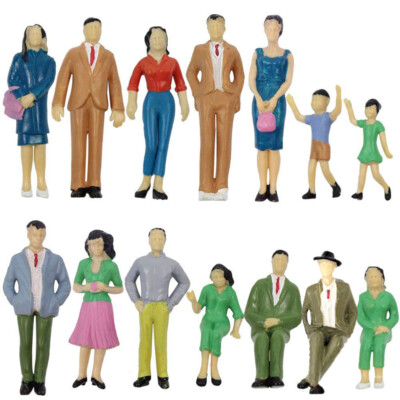 14 pcs Seated/Standing 1:25 G Scale Figures People Figures Male Female ...