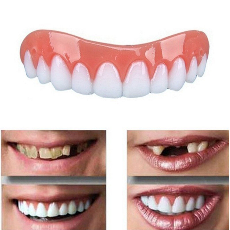 Snap On Bottom /Upper Lower False Teeth Dental Veneers Dentures Fake ...