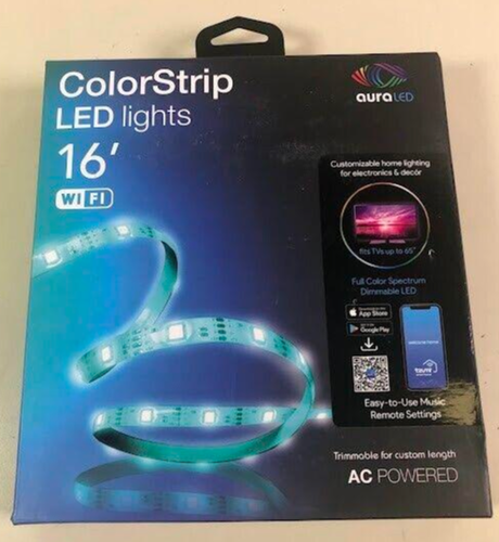 AuraLED 16 ft. LED ColorStrip WIFI Customizable Lighting Full Color ...