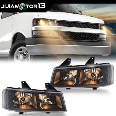 Fit For 2003-2019 Chevy Express GMC Savana Van Pair Clear Lens ...