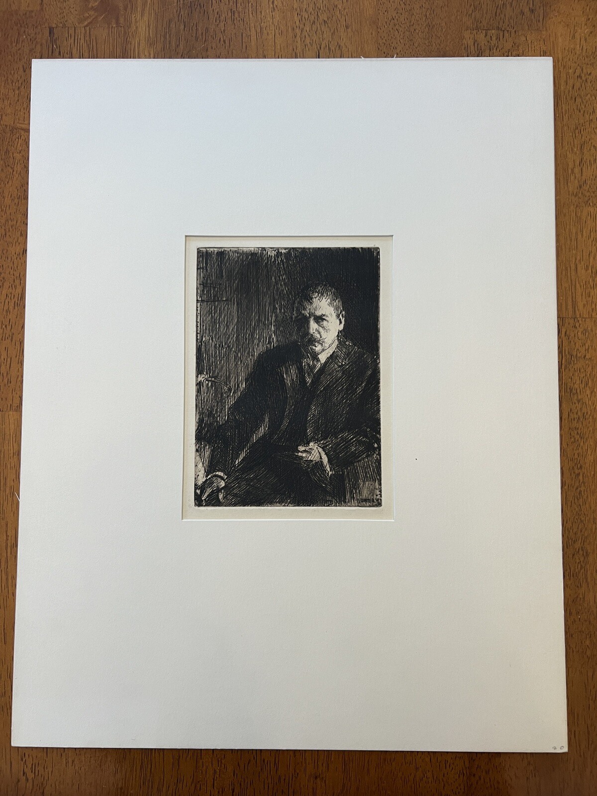 Fine Antique Self Portrait Engraving Etching Swedish Artist Anders Zorn ...