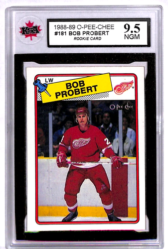 1988-89 O-Pee-Chee #181 Bob Probert RC Rookie | KSA Graded MINT 9.5 ...