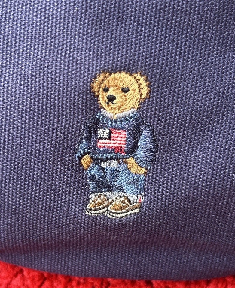 Polo Ralph Lauren Embroidered US Flag Polo Bear Navy Canvas Waist Fanny ...