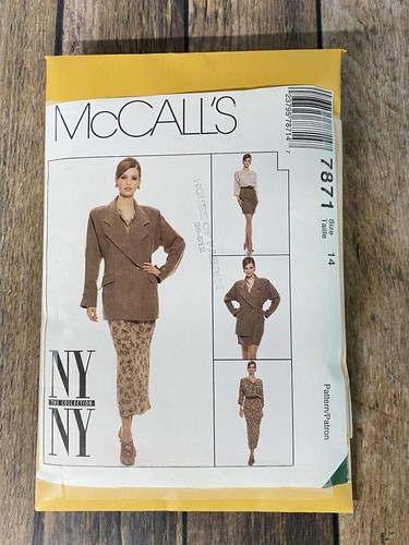 McCall’s 7871 Sewing Pattern The NY Collection Jacket Skirt Dress Size ...