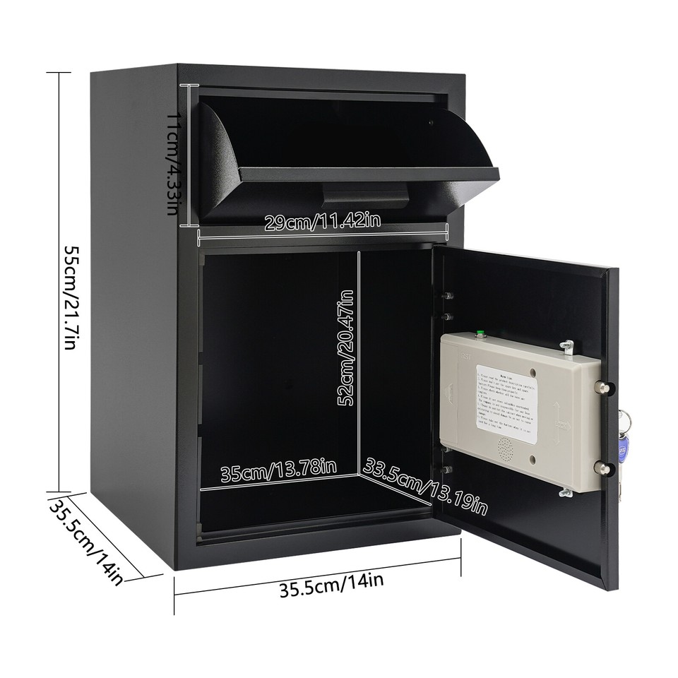 29*11cm Drop box Money and Mail Safe Box Sturdy Steel Fireproof Drop ...