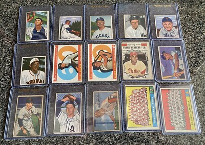 Topps Vintage Baseball Card Lot 22 MLB 1950 52 Low Grade Bob Cain ...