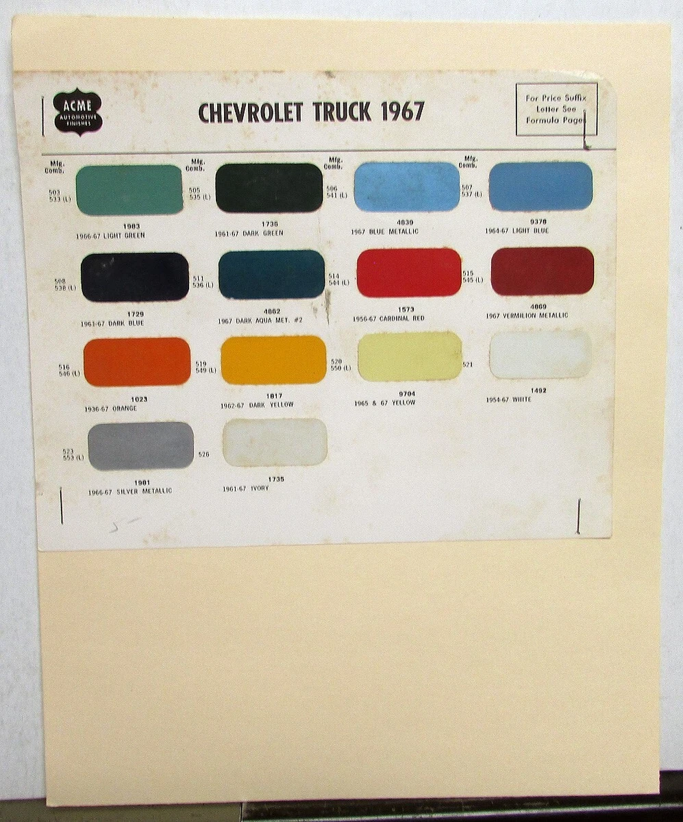 Gm Truck Color Chart
