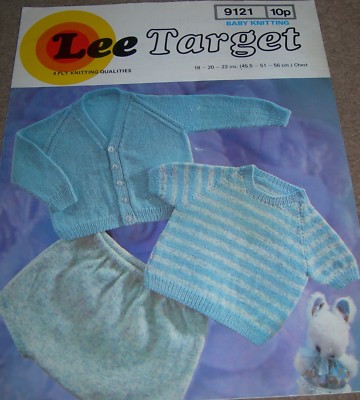 Vintage Lee Target Knitting Pattern Baby Boy's 4Ply Shorts/Cardigan ...