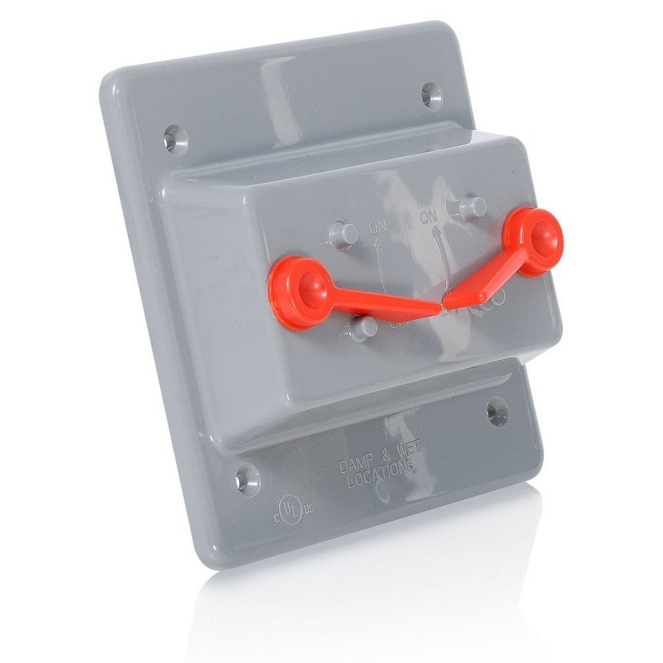 Weatherproof Switch Cover, 2-Gang, Vertical or Horizontal Mount ...