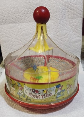 Vintage The Flying Fleas Trapeze Circus Musical Tin Litho Toy J. Chein ...