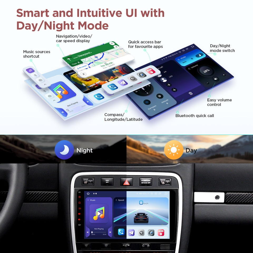 9" Android 14 Car Stereo Radio 256GB 8Core WiFi HDMI DTS DSP For ...