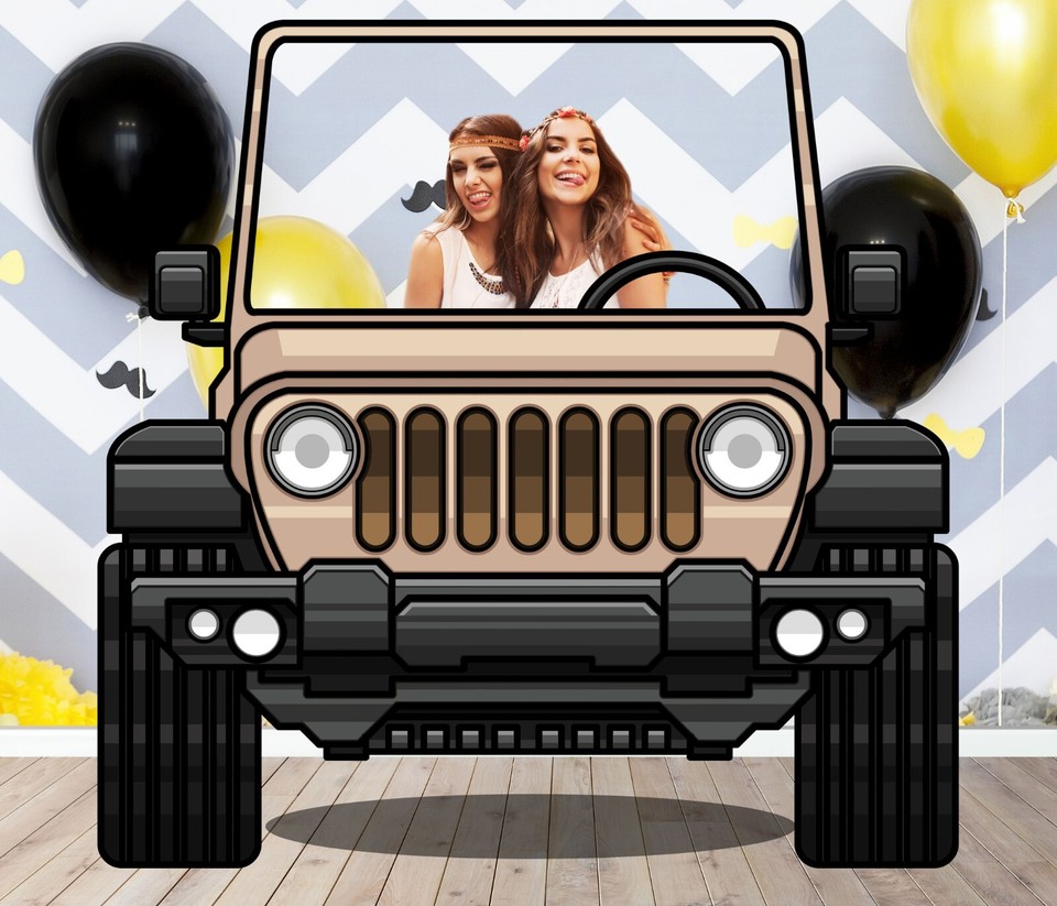 Vintage Jeep Vehicle Theme, DIY Photo Booth Props, Non-Personalized ...