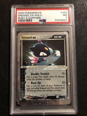 Sneasel EX 103/109 EX Ruby & Sapphire Holo Pokemon - PSA 7 NM | eBay