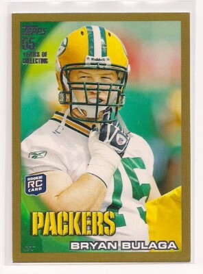 2010 BRYAN BULAGA TOPPS *GOLD* 0043/2010 ROOKIE IOWA HAWKEYES GREEN BAY ...