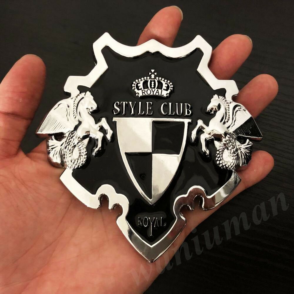 Metal Chrome Royal Style Club VIP Shield Car Auto Front Grille Emblem ...