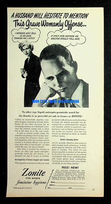 Zonite Germicide Antiseptic for Feminine Hygiene 1950 Print Magazine Ad ...