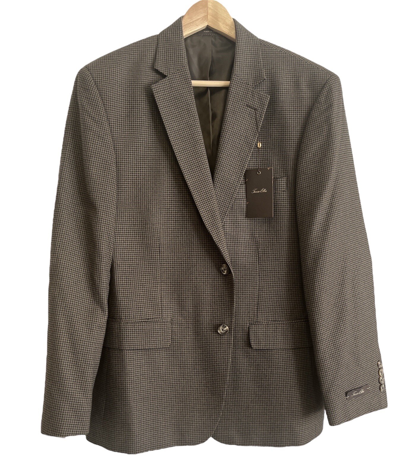 Tasso Elba Brown Plaid Men's Sports Coat Blazer Size 42S | eBay