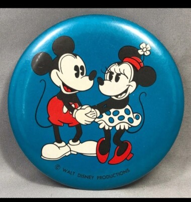 1975 MICKEY MINNIE MOUSE Disney Productions Celluloid Compact Pocket ...