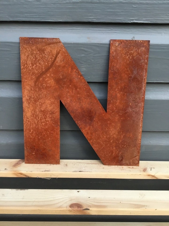 10 Inch rusty metal letters and numbers shop sign home COMBINED POSTAGE ...