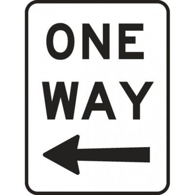 One Way Sign (Arrow Pointing L) Metal 450mm x 300mm | eBay Australia
