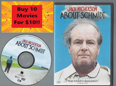 About Schmidt (DVD, 2003) Jack Nicholson Kathy Bates Disc & Cover Art ...