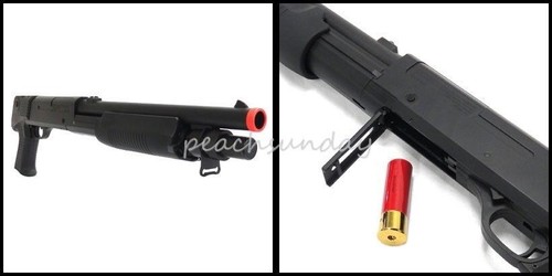 Double Eagle M56B Tri-Shot Burst Spring Airsoft Pump Action Shotgun ...