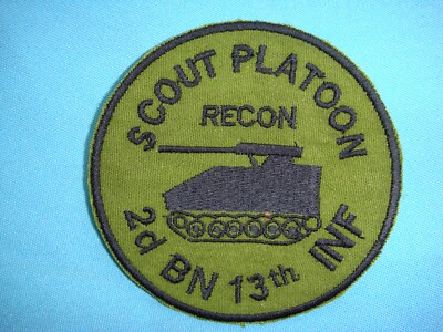 VIETNAM WAR PATCH, US 2nd BATTALION -13th INFANTRY " SCOUT PLATOON ...