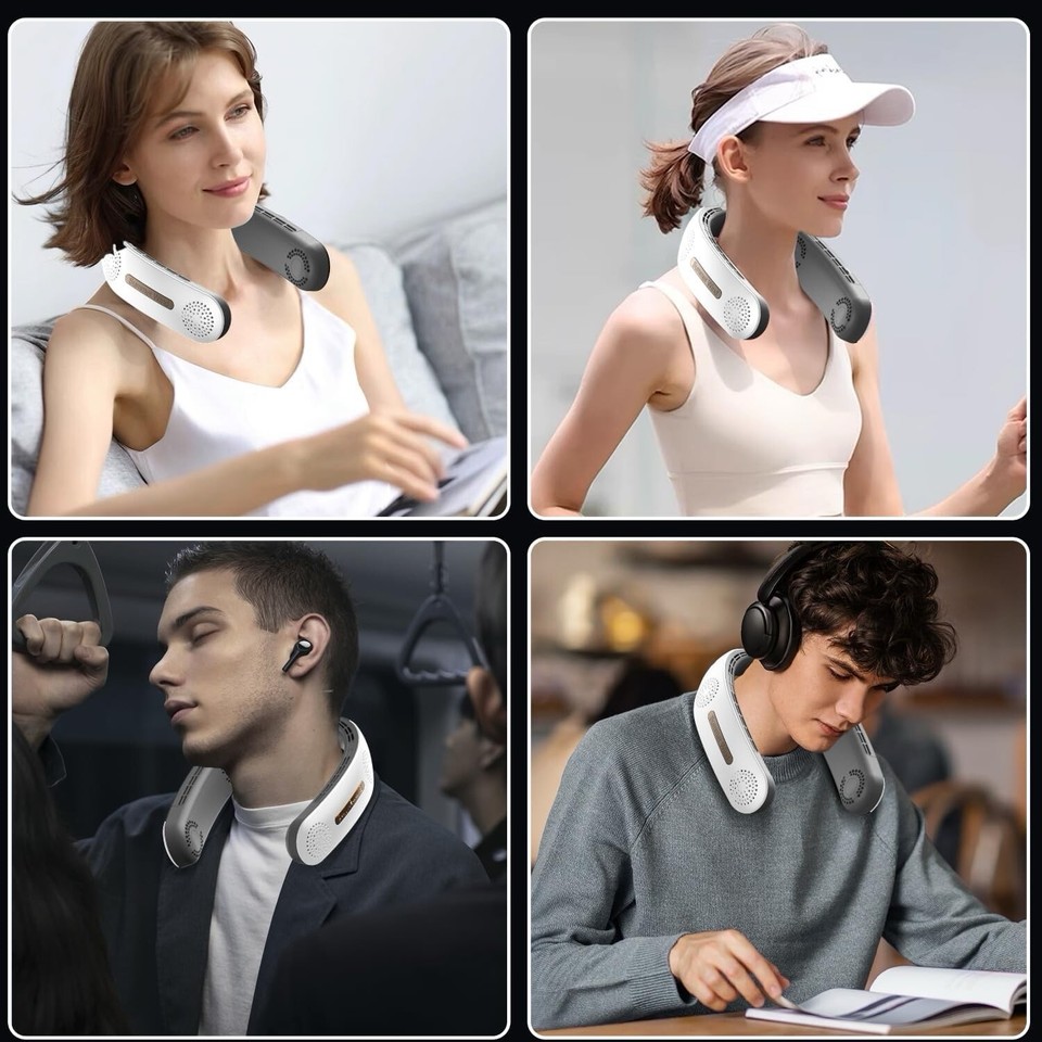 Neck Fan 4 Turbo 6000mAh Portable Neck Fan 360°Cooling Airflow ...