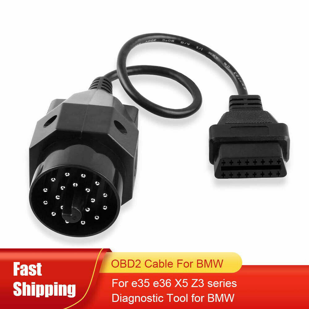 20 Pin to 16 Pin OBD2 Adapter Connector Scanner Cable for BMW E36 E38 ...