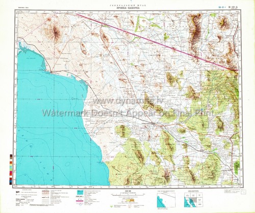 Soviet Russian Topographic Map CABORCA, MEXICO / USA 1:500K Ed.1983 ...