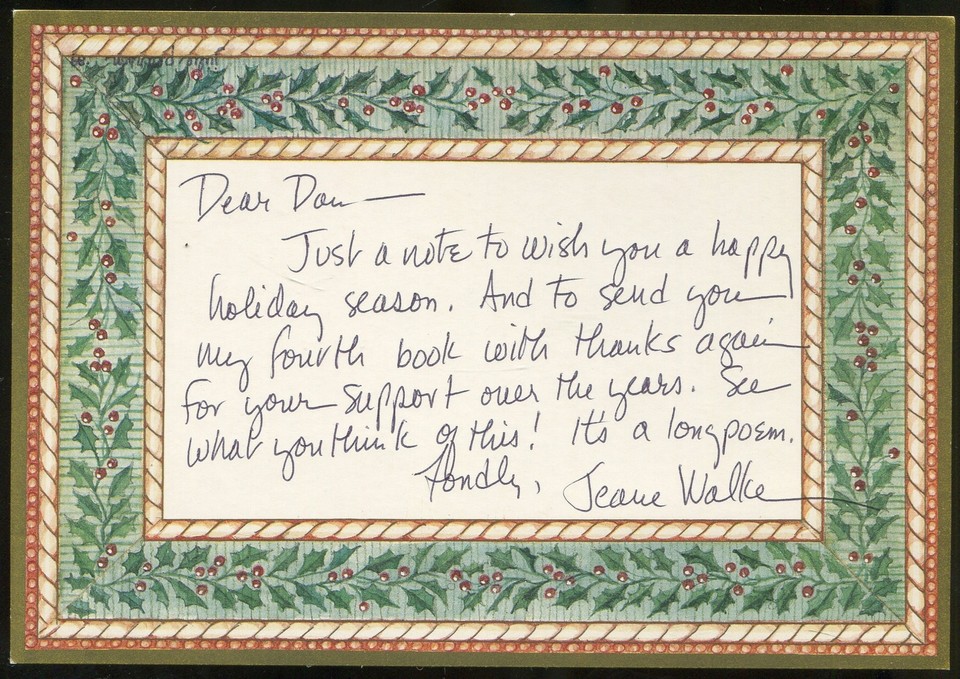 Jeanne Murray WALKER / Quarterly Review of Literature Poetry Series ...