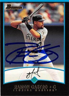 Ramon Castro autographed baseball card (Florida Marlins) 2001 Topps ...