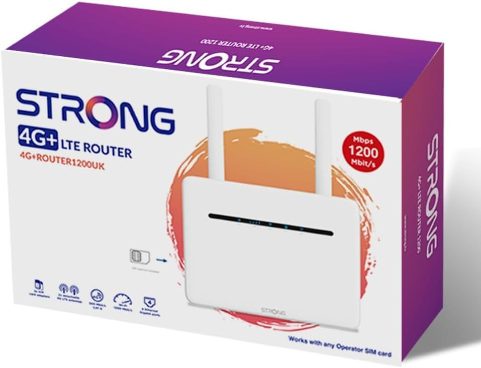 STRONG 4G+ LTE CAT6 Wi-Fi Router AC1200 Dual-Band Wi-Fi 4x Gigabit UK ...