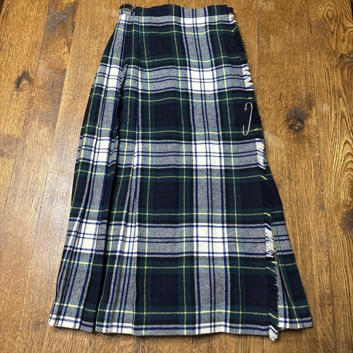 Vintage Clan Laird Scottish Kilt Size Small Green Plaid Pleated Buckles ...