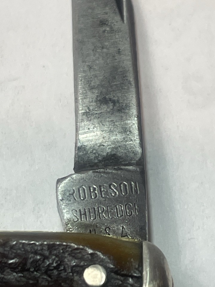 RARE VINTAGE ROBESON CUTLERY Co. 533167 STAG WHITTLER SHUREDGE USA ...