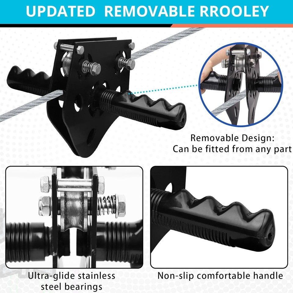 Zip Line Kit for Kids Adults : 200FT Up to 450Lbs - Quick Tighten ...