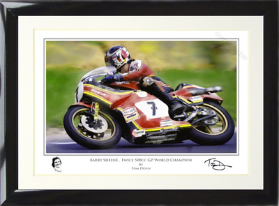 FRAMED Barry Sheene Art Print Signed and Numbered by Artist Tom Dunn ...
