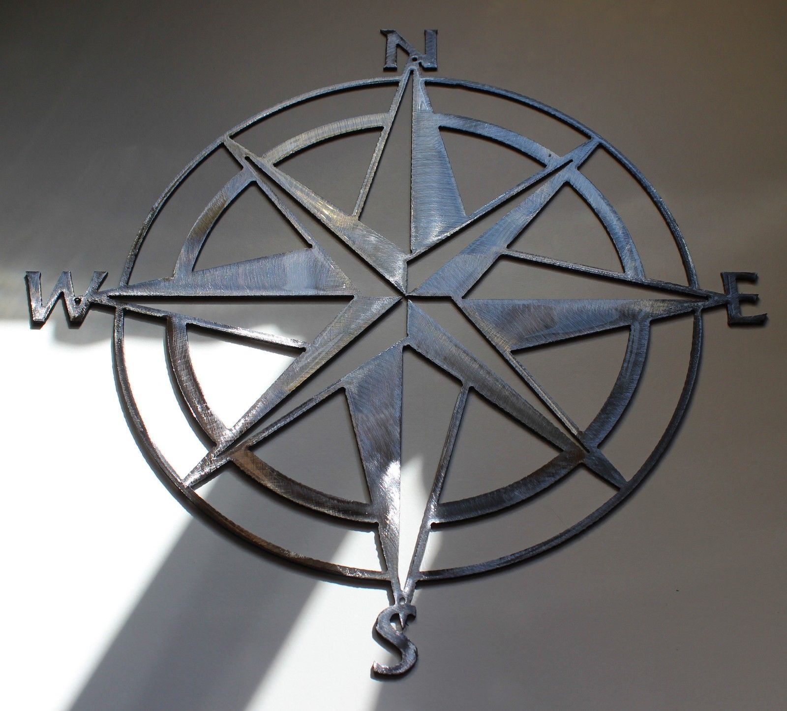 Nautical Compass Rose Wall Art Decor Mini Silver Version 13" x 13" | eBay