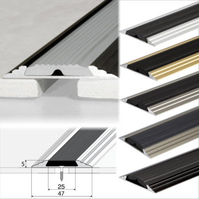 2.7m ALUMINIUM ANTI NON SLIP THRESHOLD STRIP-TRIM-PROFILE-DOOR BAR 50mm ...