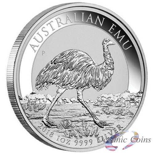 2018 Australian Emu 1 oz 9999 Silver Coin Perth Mint Capsule Mintage ...