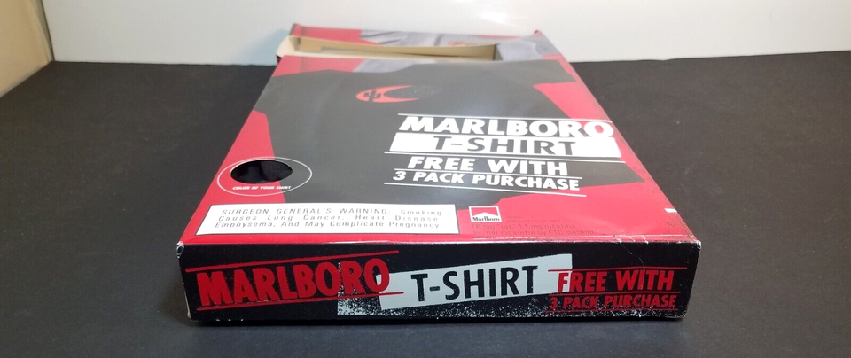 Vintage 90s Marlboro Promo Black T Shirt Still Inside Box Size XL NEW ...