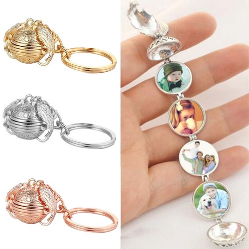Angel Wings Photo Box Pendant Memory Key Chain Ring Keyring Keychain ...