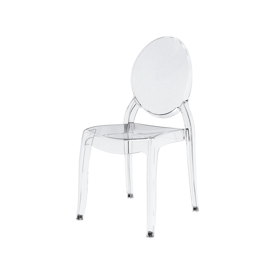 Set of 4 Clear Ghost Dining Chairs, Stackable Acrylic Chair for Event ...