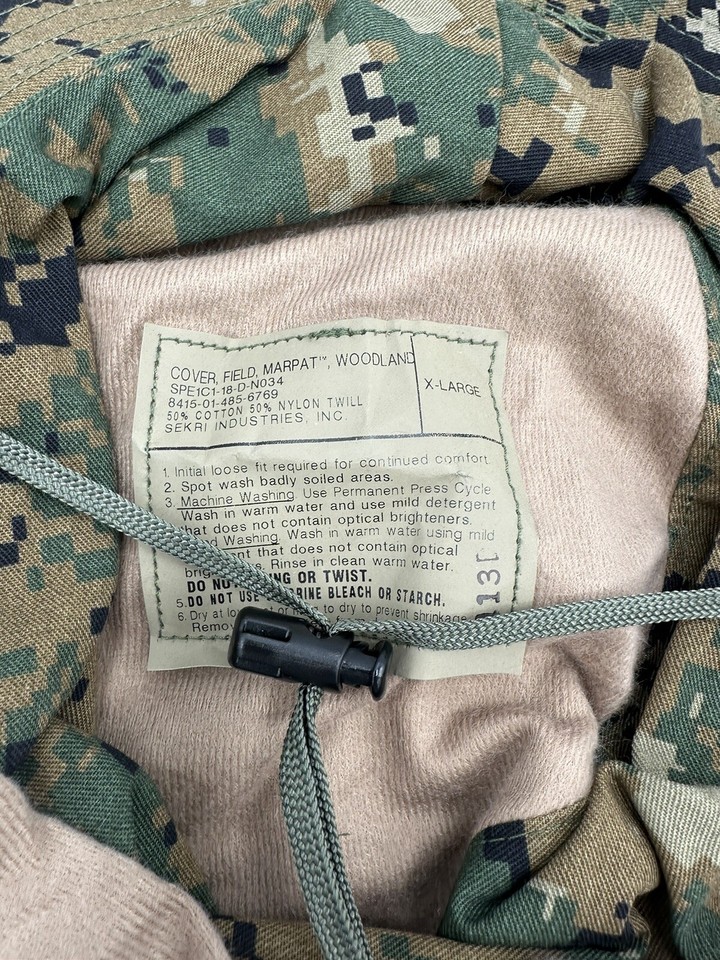 New USMC MCCUU Cover Field Woodland MARPAT Combat Boonie Cover Size X ...