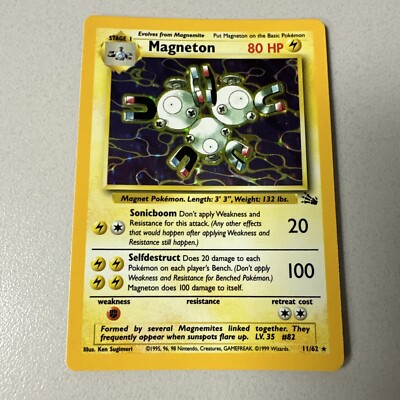 Magneton 11/62 Holo Rare Unlimited Card Pokémon Fossil - VLP | eBay