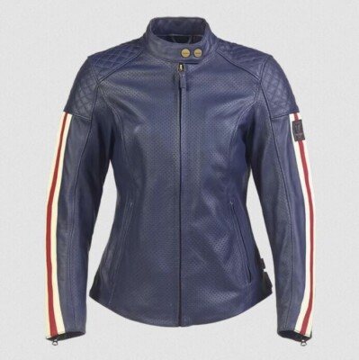 Triumph Braddan Womens Air Race Jacket Blue MLES2333-M | Back Armor ...
