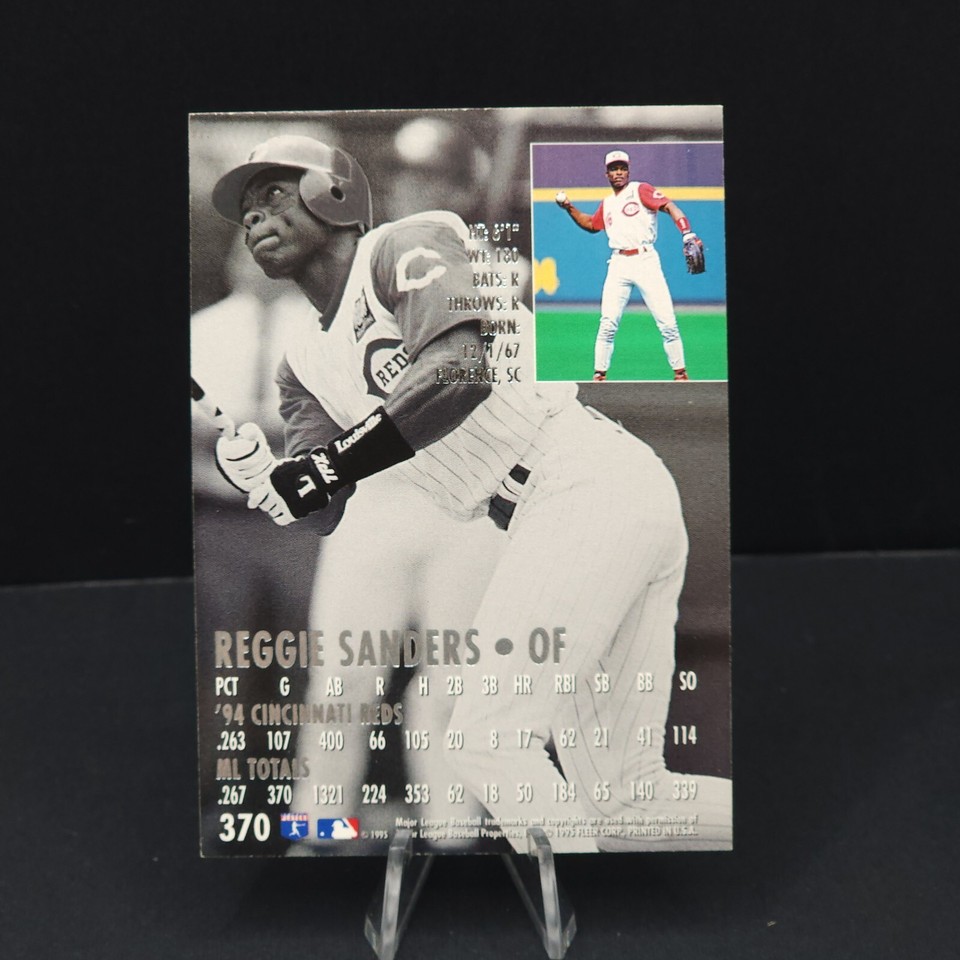 1995 Fleer Ultra - #370 Reggie Sanders Cincinnati Reds Baseball Trading ...